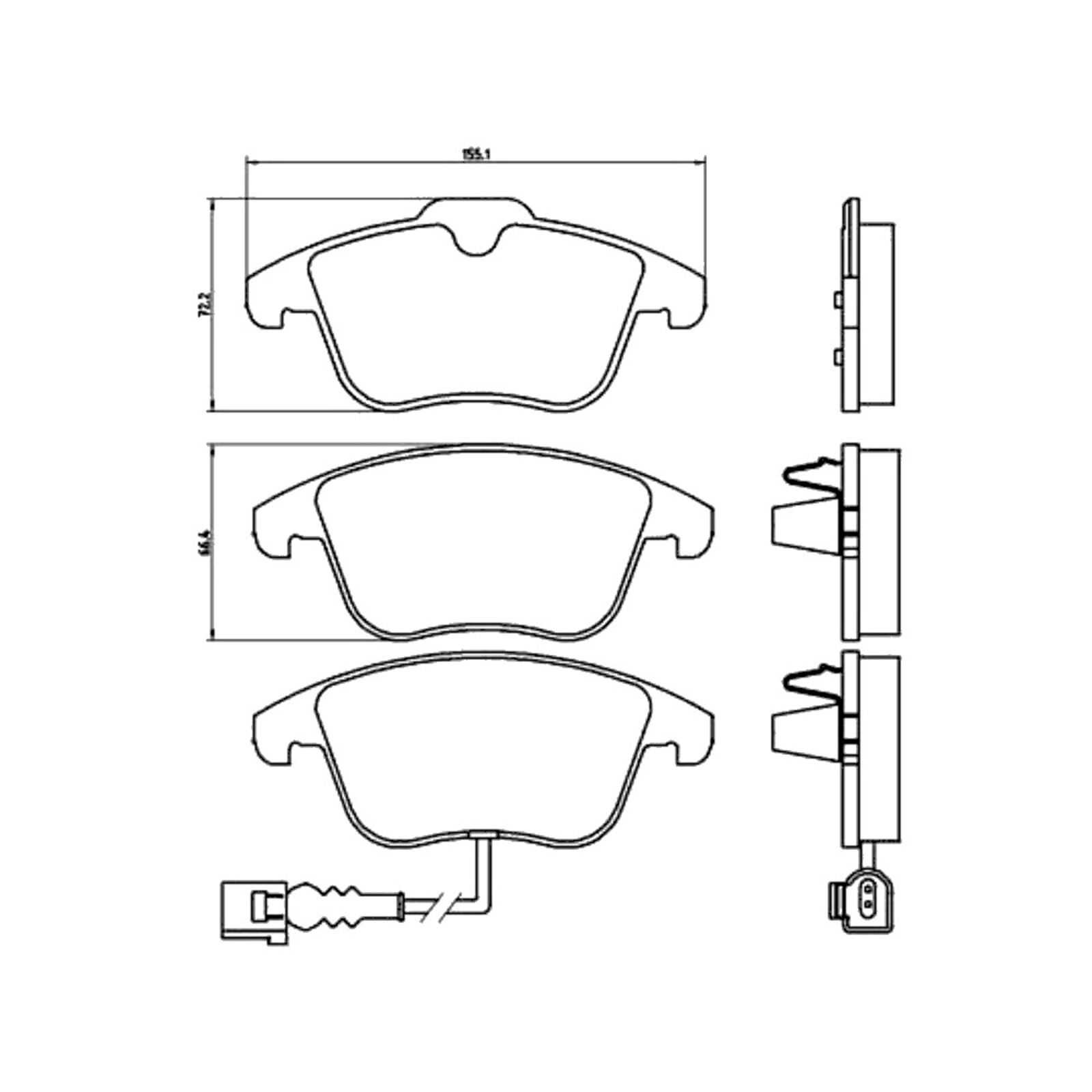 Pastilha Dianteira Cerâmica Audi A3 TFSI 2007-2016 Ferodo PDVW4102 ...