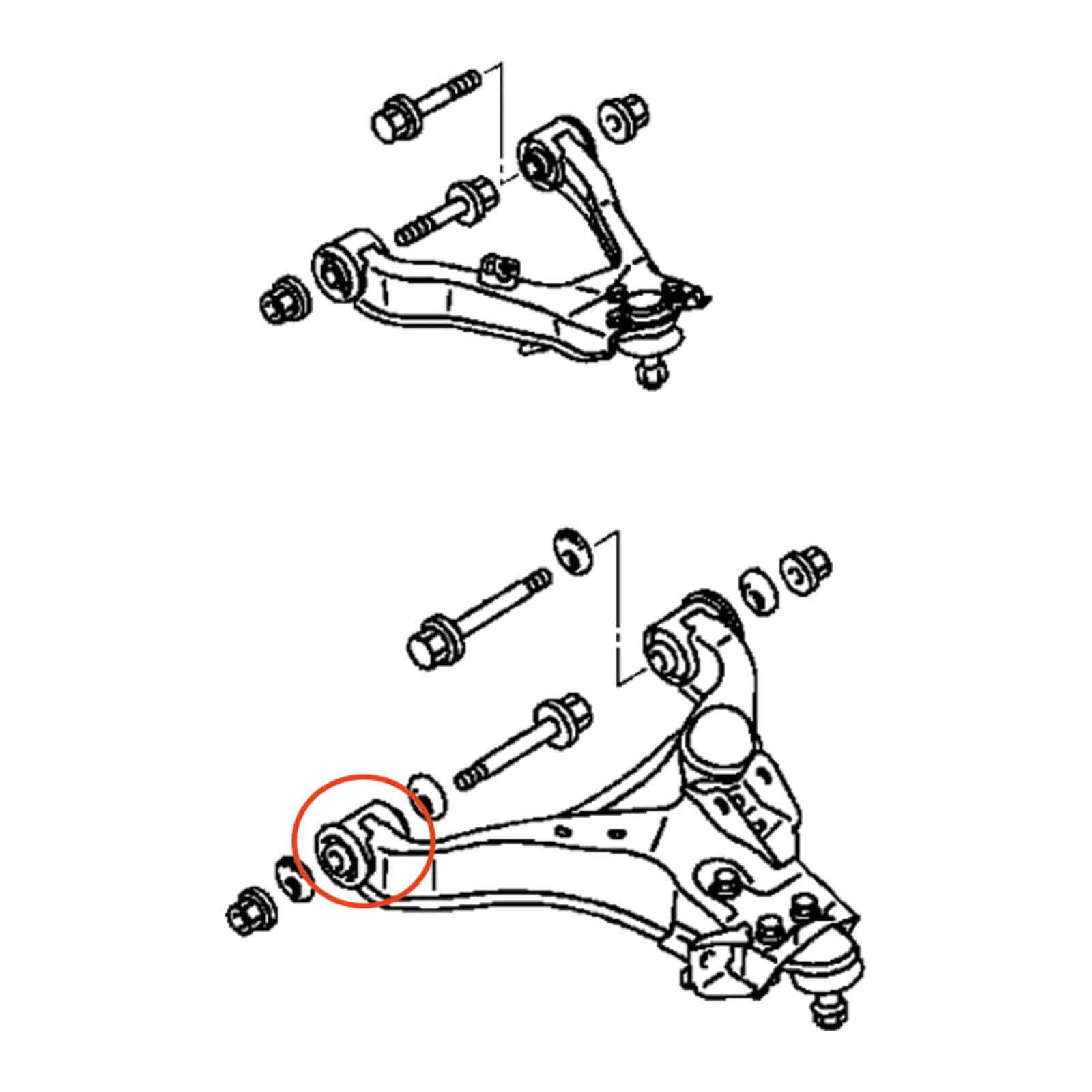 Bucha Bandeja Inferior Mitsubishi Pajero Full 2008-2021 (Pequena) (V90 ...